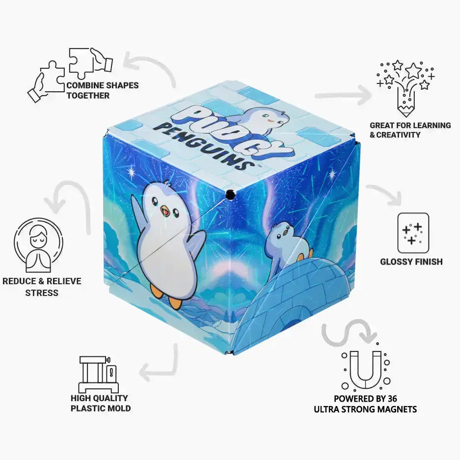 Pudgy Penguins Shashibo Magnetic Puzzle Cube | Fun In Motion – Fun In ...