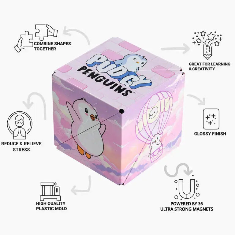 Pudgy Penguins Shashibo Magnetic Puzzle Cube | Fun In Motion – Fun In ...