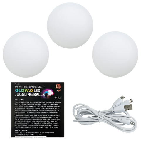 Spinballs Glow. 0 LED Rechargeable Poi Set - Fun In Motion Toys